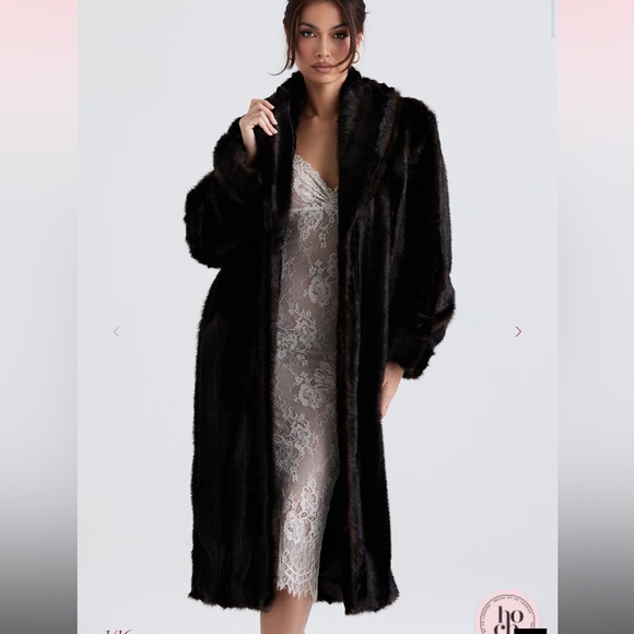 House of CB | Jackets & Coats | House Of Cb Callie Faux Fur Coat Dark ...